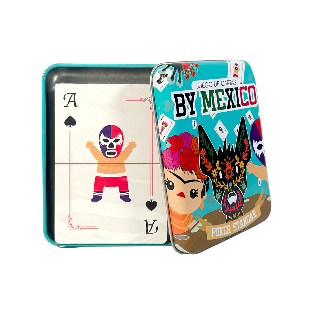 Cartas tipo Póker con diseños de By Mexico Baraja Premium en caja meta ...