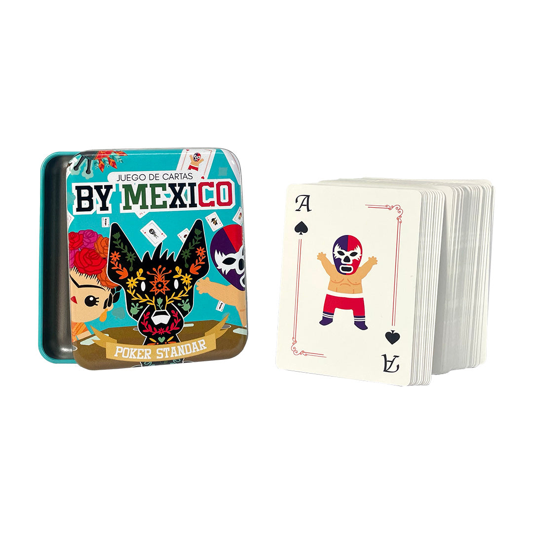 Cartas tipo Póker con diseños de By Mexico Baraja Premium en caja meta ...
